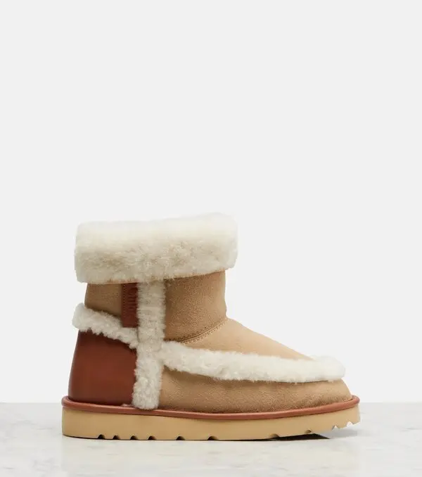 Chloé Dolcie Shearling-trimmed Ankle Boots - Beige