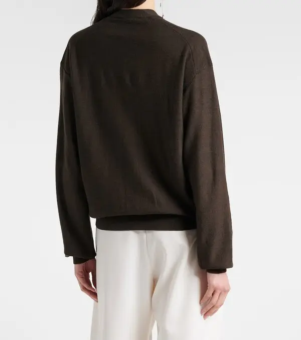 LEMAIRE Twisted Wool-blend Cardigan - Brown