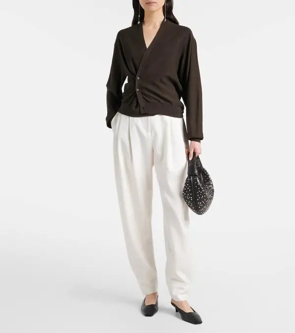 LEMAIRE Twisted Wool-blend Cardigan - Brown