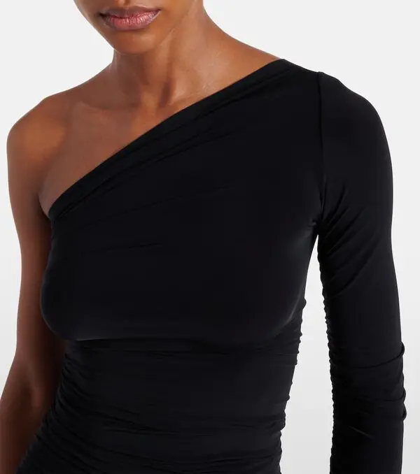 Wolford Draped Semi-sheer Bodysuit - Black