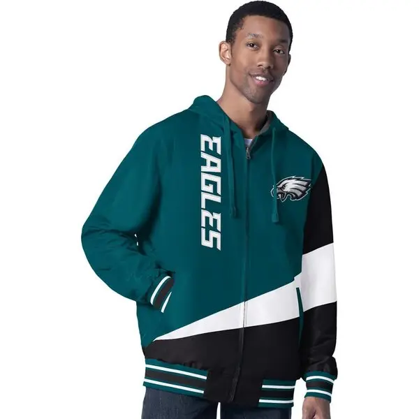 G-III SPORTS BY CARL BANKS Philadelphia Eagles Dual Threat Reversible Full-zip Hooded Jacket - Green