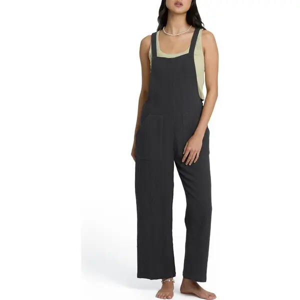 BILLABONG Pacific Time Cotton Gauze Jumpsuit - Black Sands