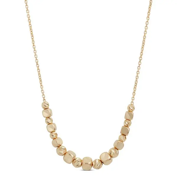 TOSCANO 14k Yellow Gold 18-inch Beaded Necklace - Yg