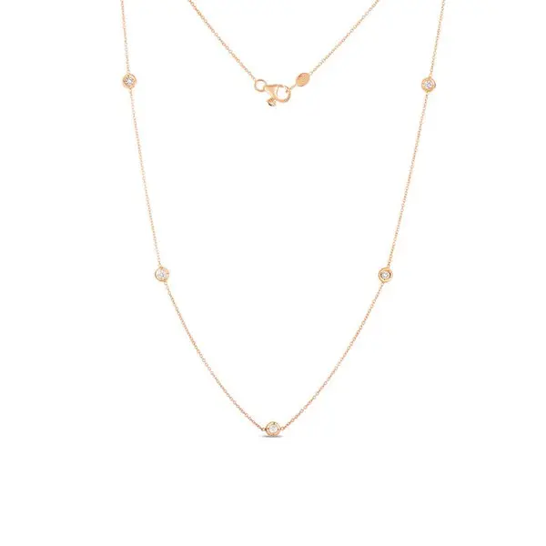 Roberto Coin 18k Rose Gold Diamonds The Inch 5 Station Necklace - Rg