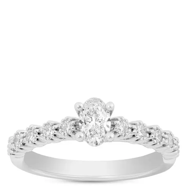 Benbridge Oval And Round Diamond Engagement Ring - Wg