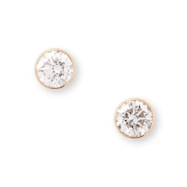 Benbridge Invisible Bezel Round Diamond Stud Earrings - H-i