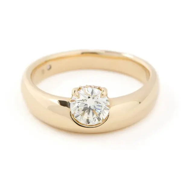 BELLA PONTE Asymmetrical 14k Yellow Gold Engagement Ring - Yg