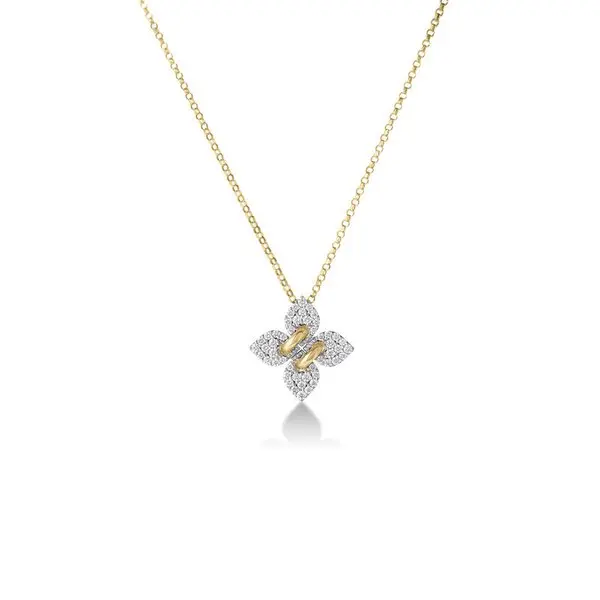 Roberto Coin 18k Gold Love In Verona Diamond Flower Necklace - Tt