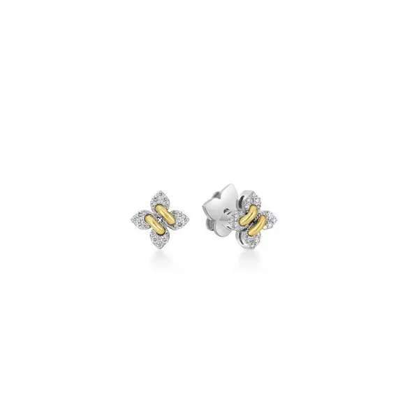 Roberto Coin 18k Gold Love In Verona Diamond Flower Stud Earrings - Tt