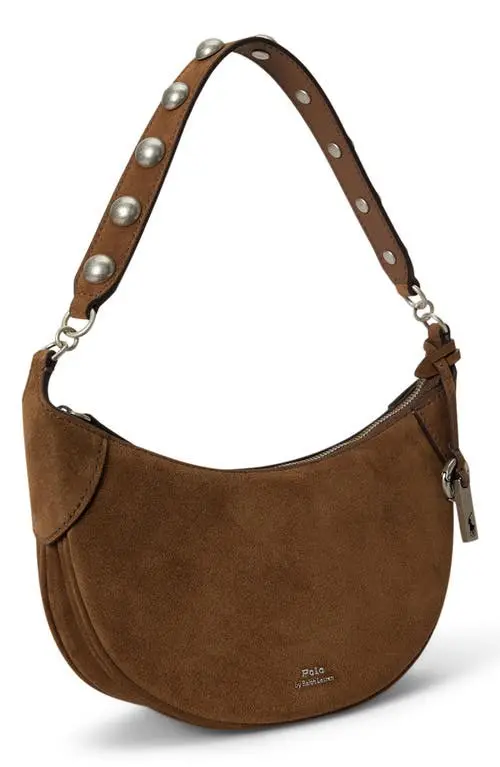 Polo Ralph Lauren Polo Id Stud Suede Crossbody Bag
