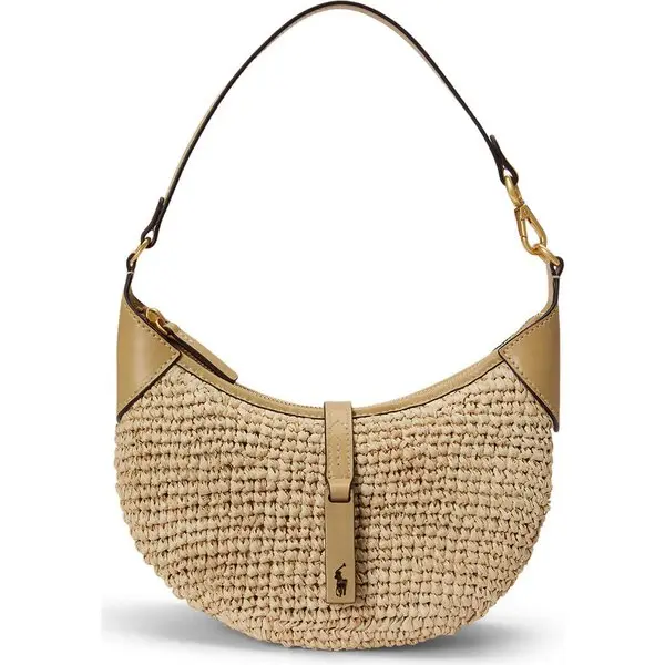 Polo Ralph Lauren Polo Id Raffia Shoulder Bag - Natural/cashmere