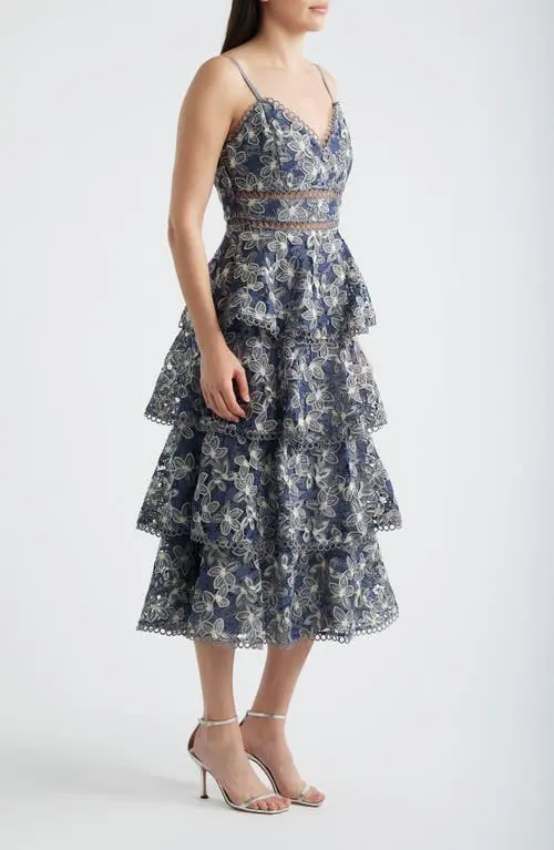 arianell embroidered floral tiered dress Arianell Embroidered Floral Tiered Dress