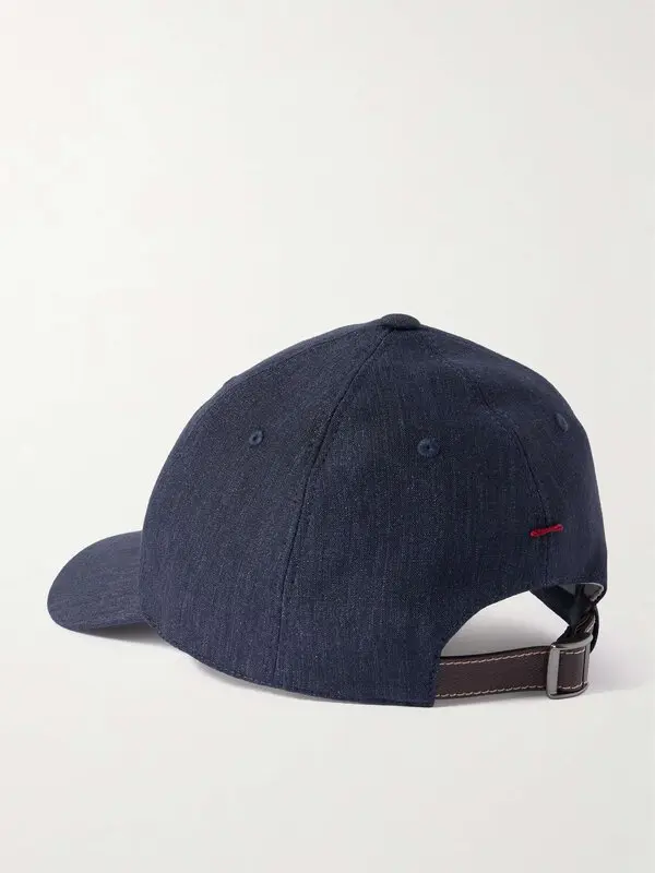 Brunello Cucinelli Logo-embroidered Linen Baseball Cap - Navy