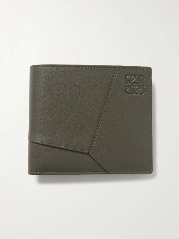 Loewe Puzzle Logo-embossed Leather Billfold Wallet - Green
