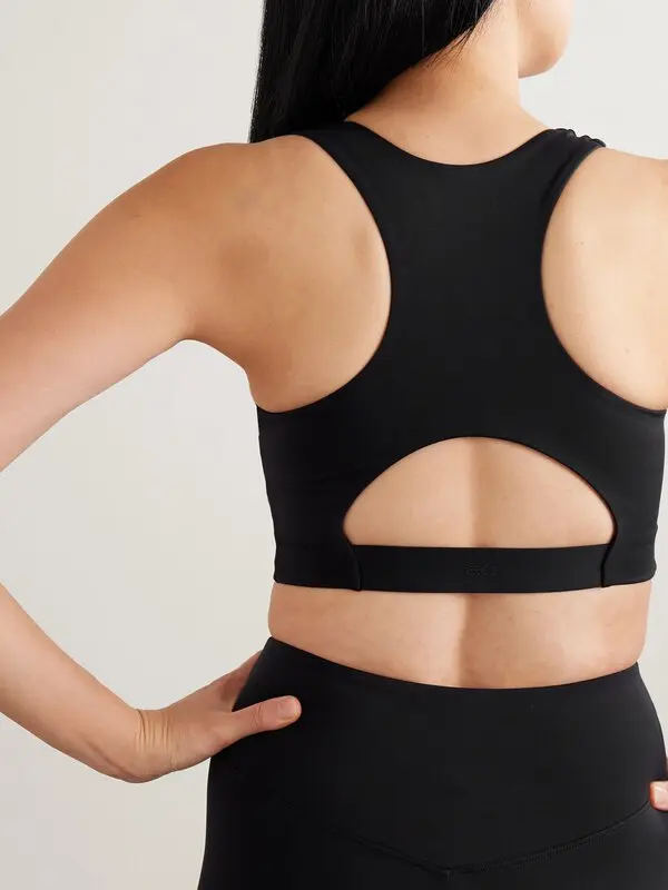 ERES Marie-josé Cutout Embroidered Stretch-jersey Sports Bra - Black