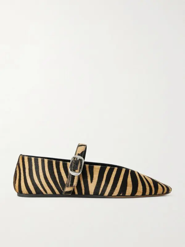 Le Monde Beryl Stella Zebra-print Calf Hair Mary Jane Ballet Flats - Animal Print