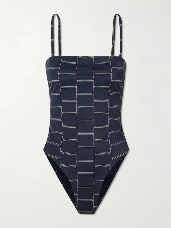 Matteau Petite Square Printed Swimsuit - Blue