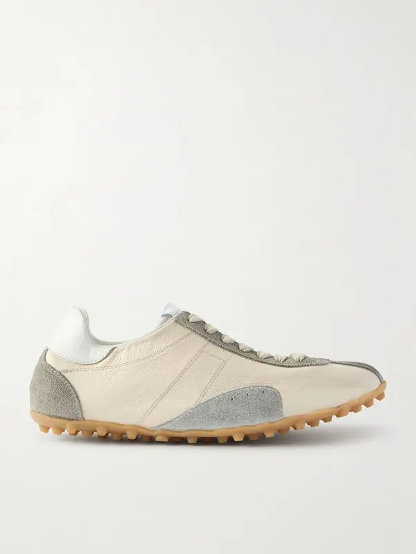 MAISON MARGIELA Sprinter Textured-leather Sneakers - Neutrals