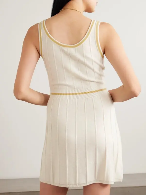ERES Elite Striped Wool And Cashmere-blend Mini Dress - Cream