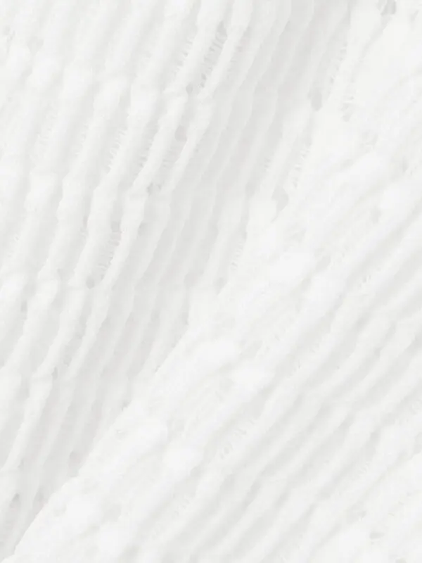 LANVIN Cape-effect Open-knit And Jersey Midi Dress - White