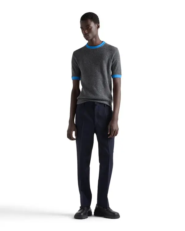 Prada Cashmere And Jersey Short-sleeved Sweater