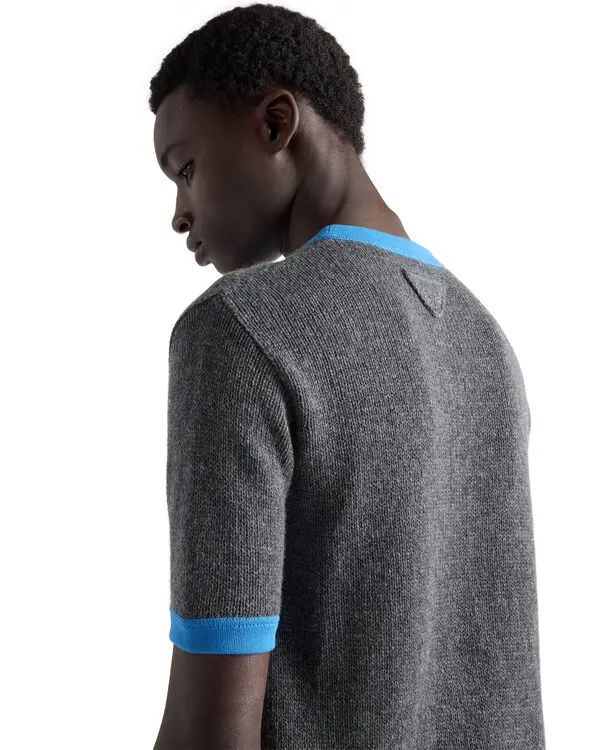 Prada Cashmere And Jersey Short-sleeved Sweater