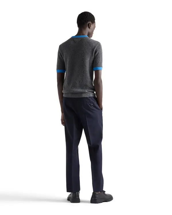 Prada Cashmere And Jersey Short-sleeved Sweater