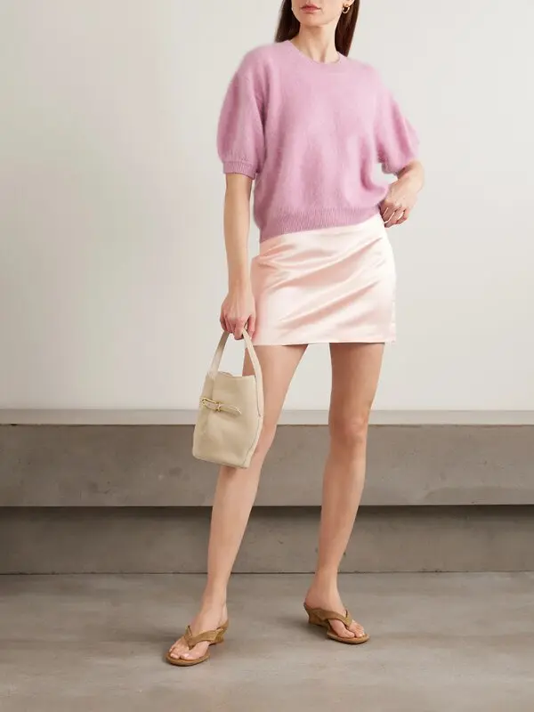 LISA YANG Silk-satin Mini Skirt - Pink