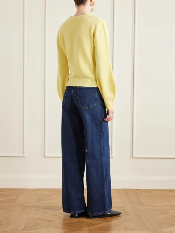 Marni Appliquéd Cashmere Sweater - Yellow