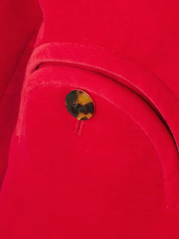 BLAZÉ MILANO Riviera Cotton And Linen-blend Velvet Jacket - Red