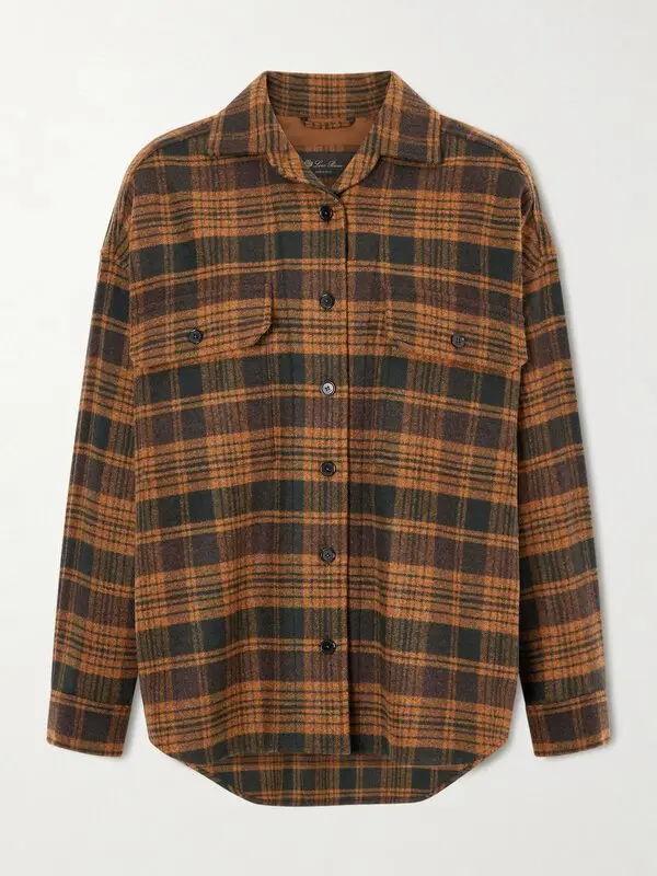 Loro Piana Darby Checked Wool And Cashmere-blend Shirt