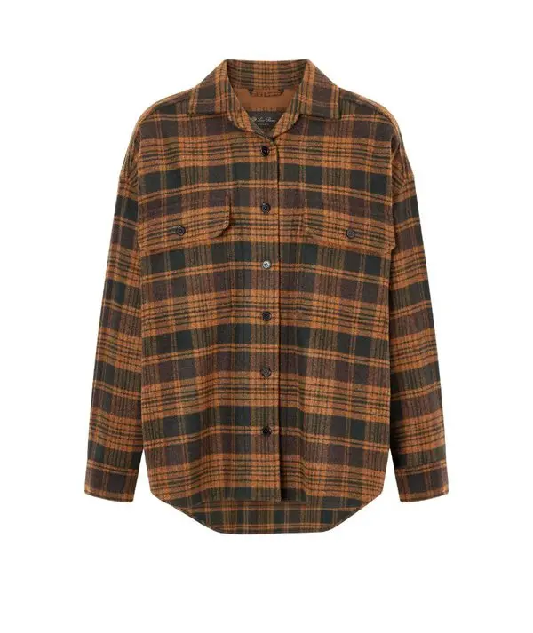 Loro Piana Darby Checked Wool And Cashmere-blend Shirt - Brown
