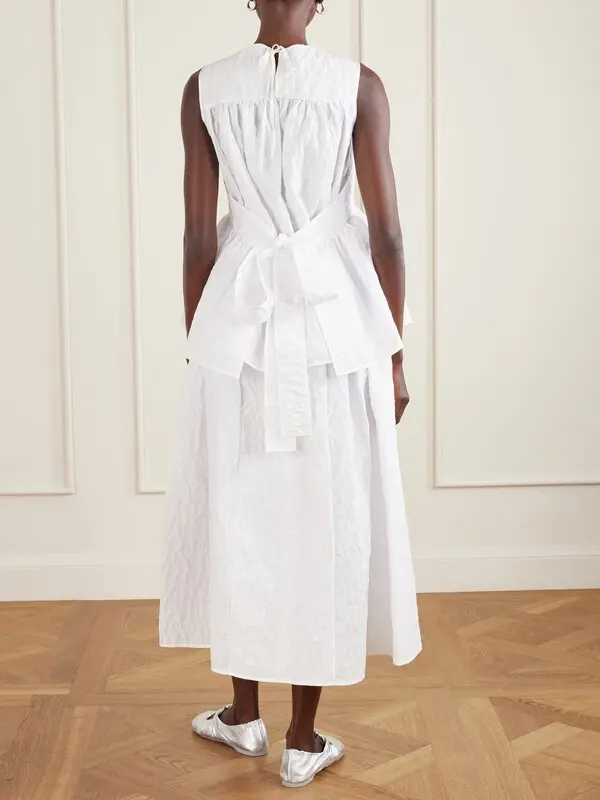Cecilie Bahnsen Margueritte Embroidered Peplum Top - White