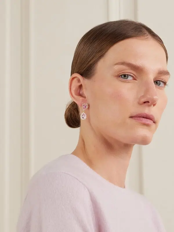 SUZANNE KALAN 18-karat Gold, Sapphire And Diamond Earrings