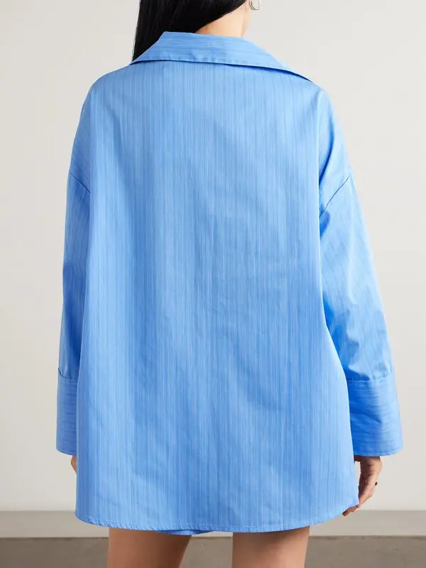Faithfull The Brand Clemente Oversized Pinstriped Shirt - Blue