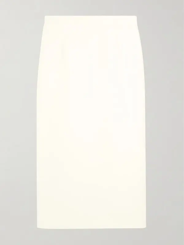 Alessandra Rich Wool Midi Skirt - White