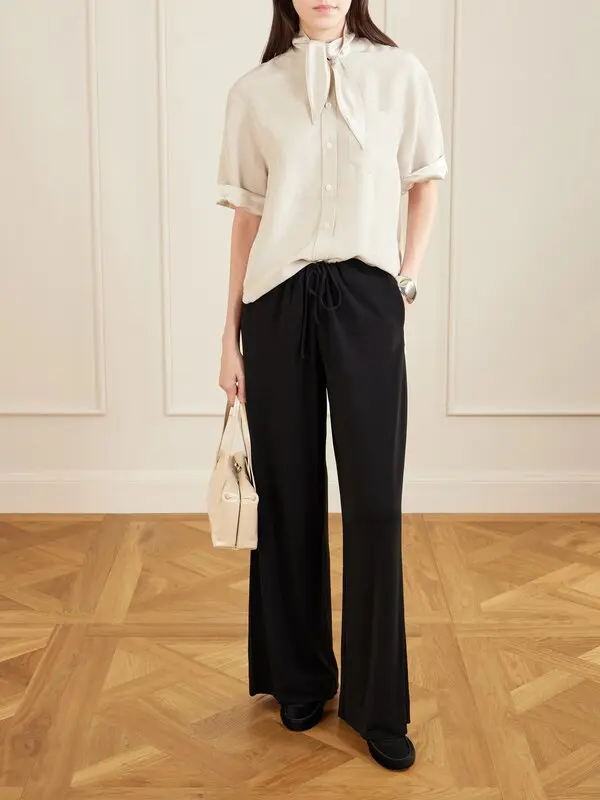 Maria Mcmanus Tie-detailed Crepe Shirt