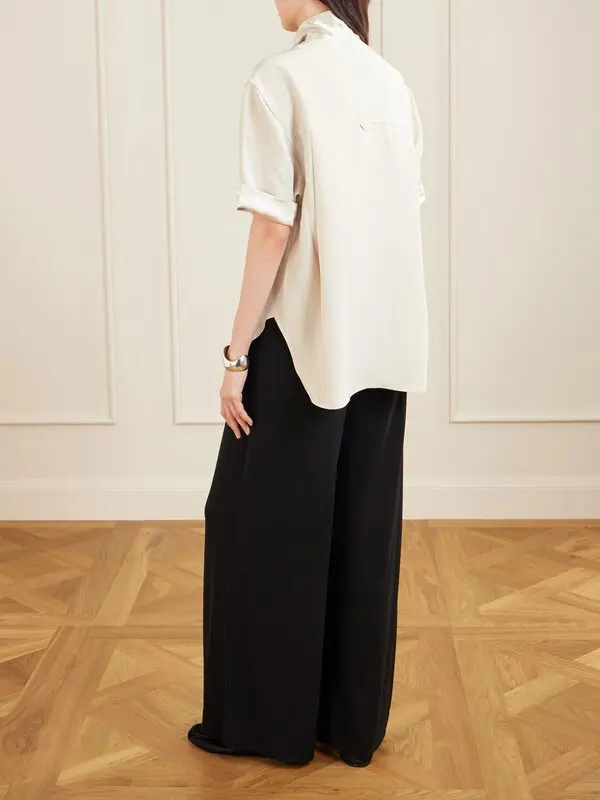 Maria Mcmanus Tie-detailed Crepe Shirt