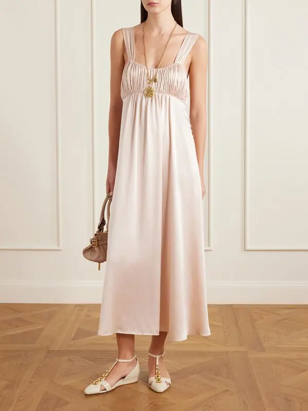 Chloé Silk-satin Maxi Dress - Pink