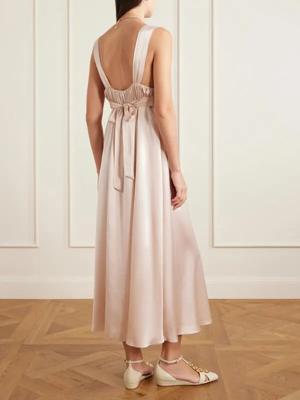 Chloé Silk-satin Maxi Dress - Pink