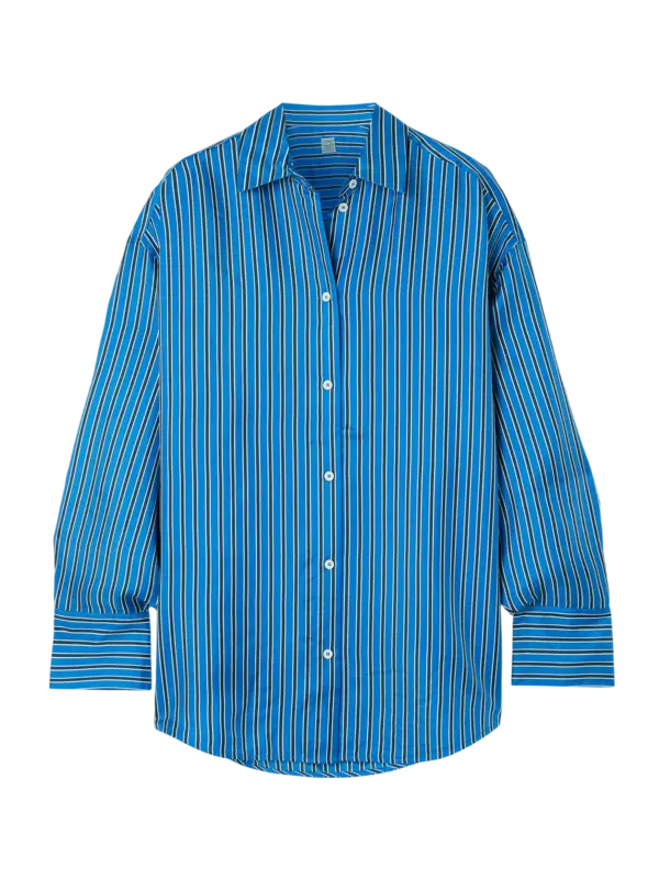 TOTEME Oversized Striped Silk-twill Shirt