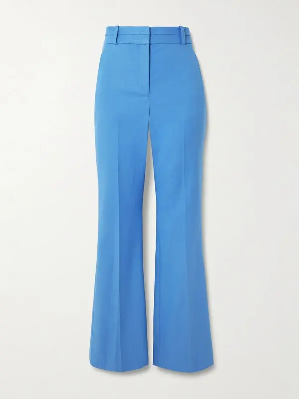 Veronica Beard Melvin Twill Flared Pants - Blue