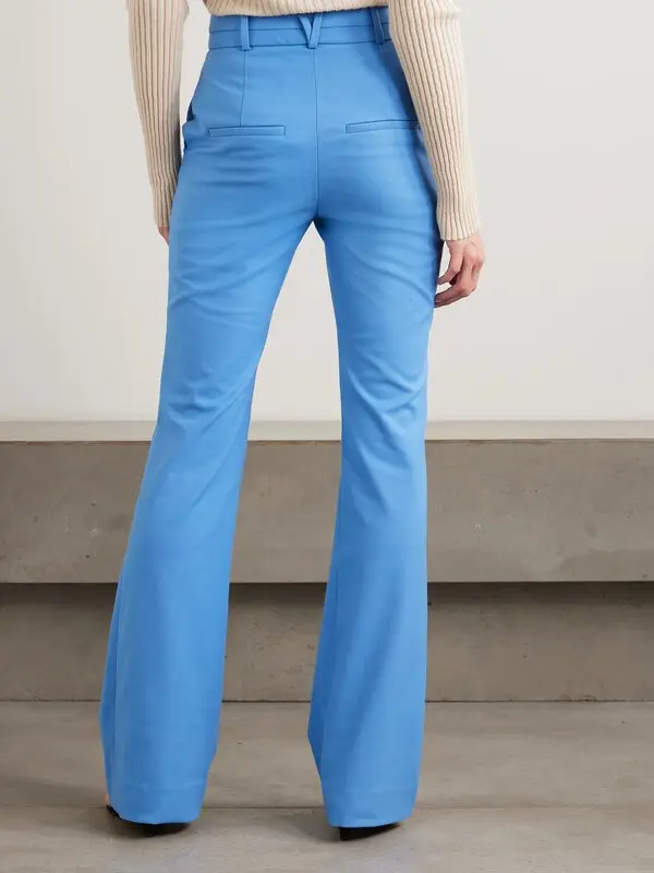 Veronica Beard Melvin Twill Flared Pants - Blue