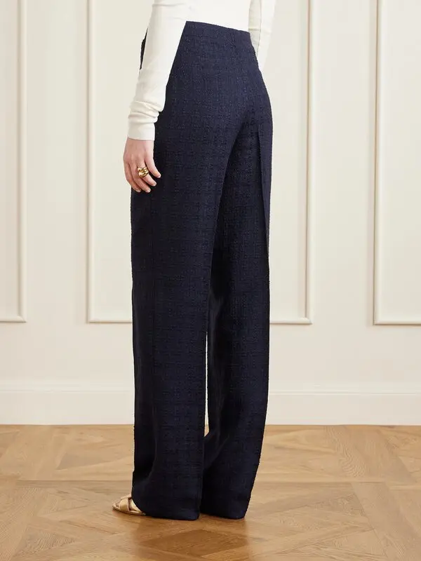 Giuliva Heritage Janice Wool-blend Bouclé-tweed Straight-leg Trousers