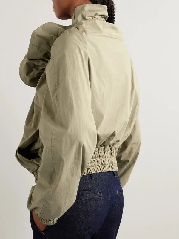 Dries Van Noten Ruffled Gathered Cotton-blend Jacket - Neutrals