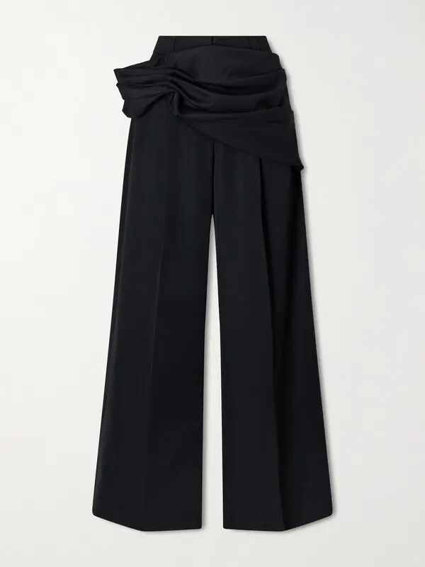 Simone Rocha Gathered Crepe Wide-leg Pants
