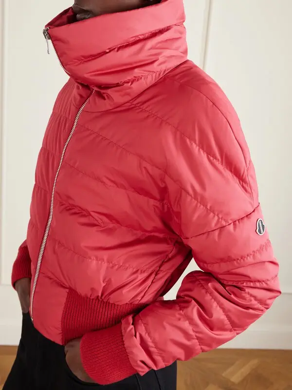 Rick Owens Moncler Appliquéd Quilted Shell Down Jacket - Red