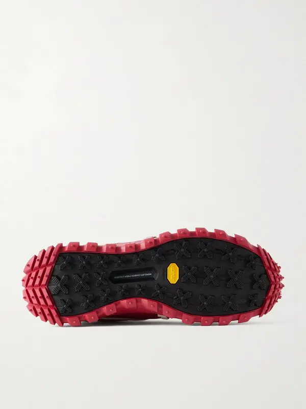 Rick Owens Moncler + Trailgrip Megalace® Leather Sneakers - Red