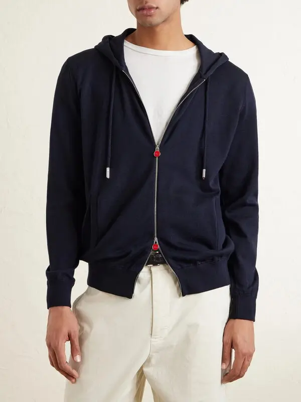 Kiton Cotton-jersey Zip-up Hoodie