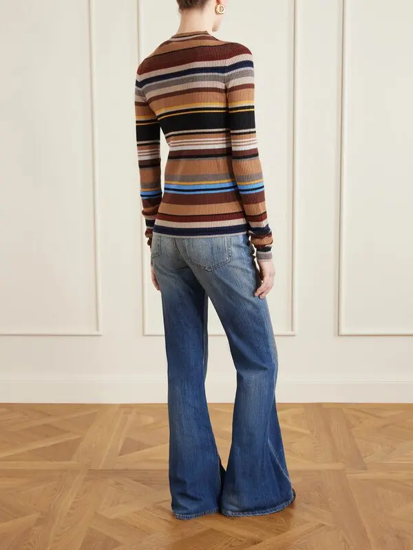 Acne Studios Striped Ribbed Wool Cardigan - Multi